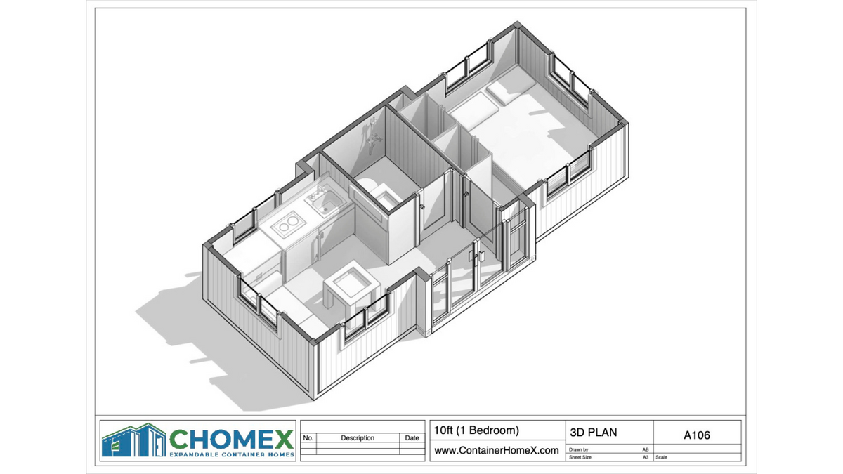 J. Carter Pod – 10ft Expandable Modular Home | 1 Bedroom Tiny Home | P ...